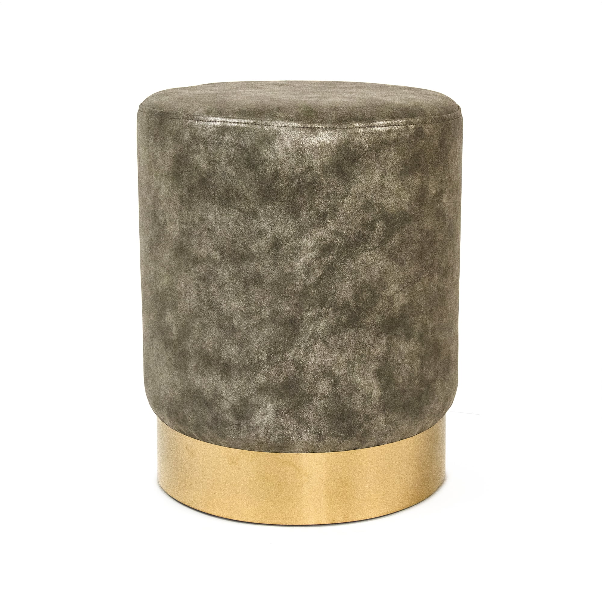 Grey Faux Leather Stool - Walmart.com