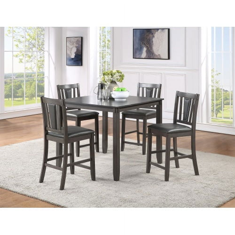 Grey Finish Dinette 5pc Set Kitchen Breakfast Counter height Dining ...