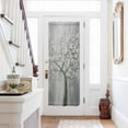 Grey Flowers Door Curtains for Door Window, French Sidelight Front Back ...