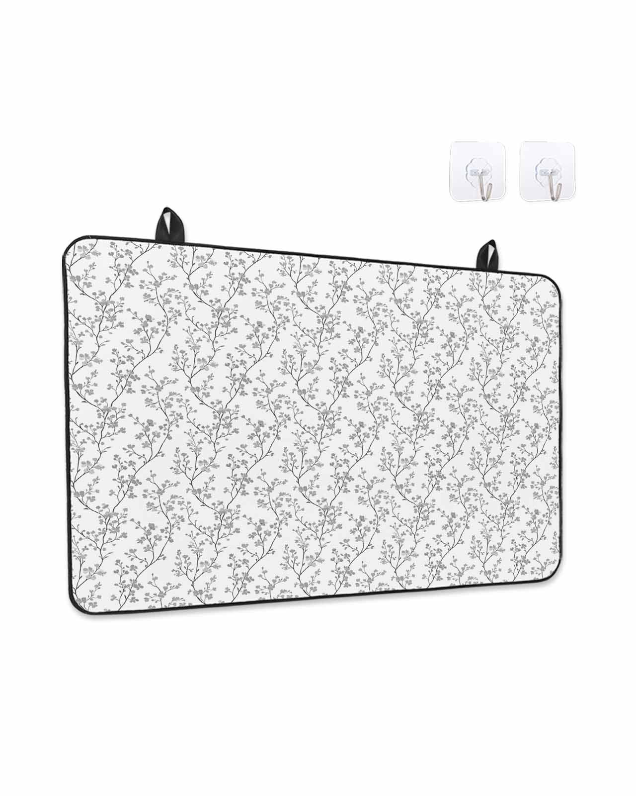 Grey Flowers Stove Top Covers for Electric Stove, 28'x20'' Branches ...