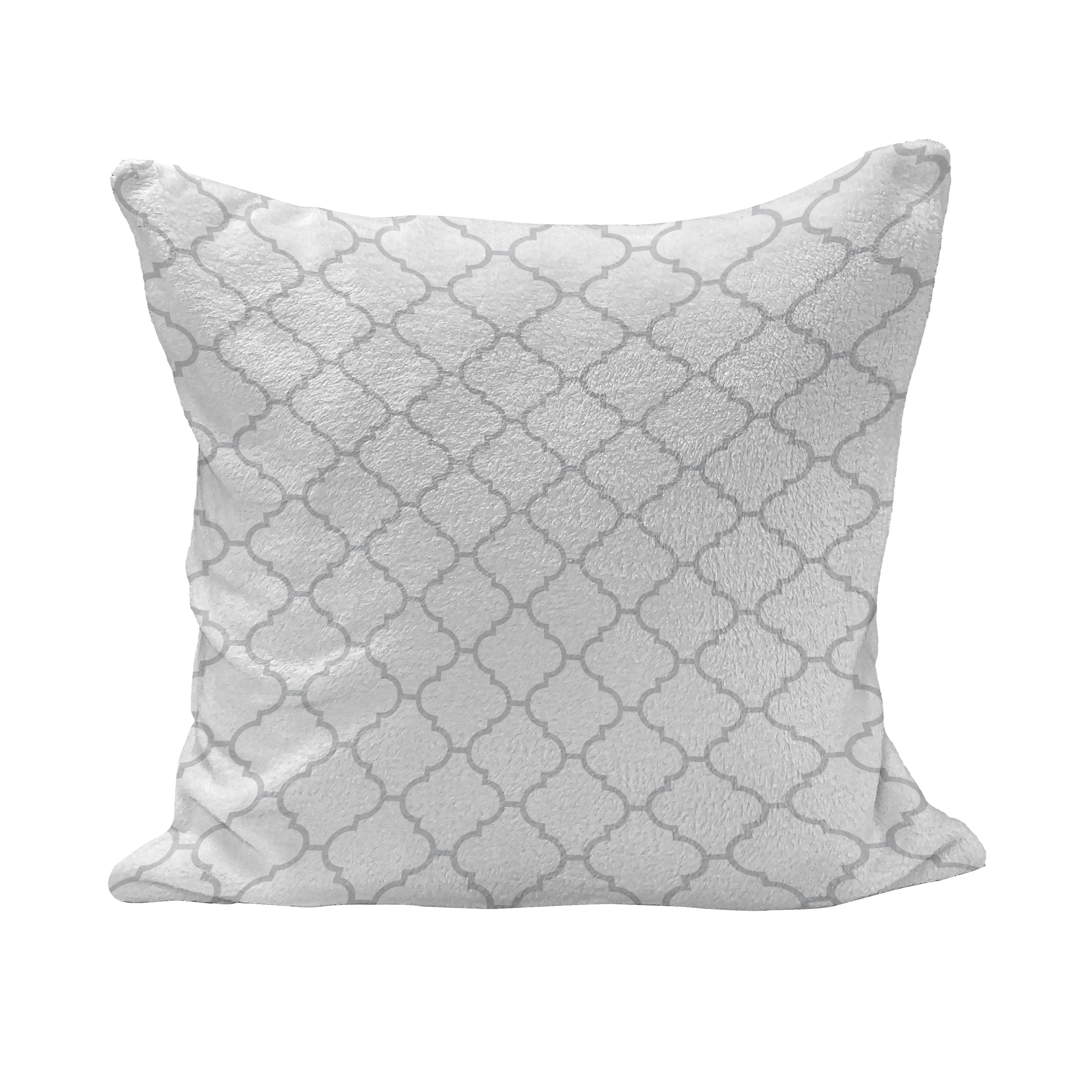 Grey Fluffy Throw Pillow Cushion Cover, Simple Monochrome Patterns ...