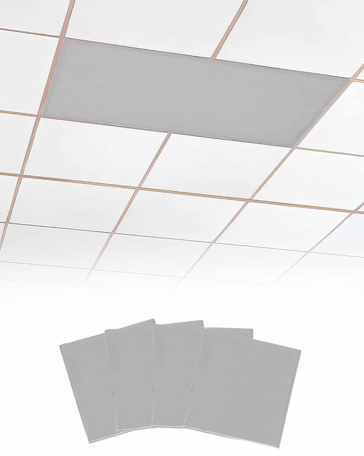 Grey Fluorescent Light Covers for Ceiling Lights 4x2 feet, 4 Pack ...