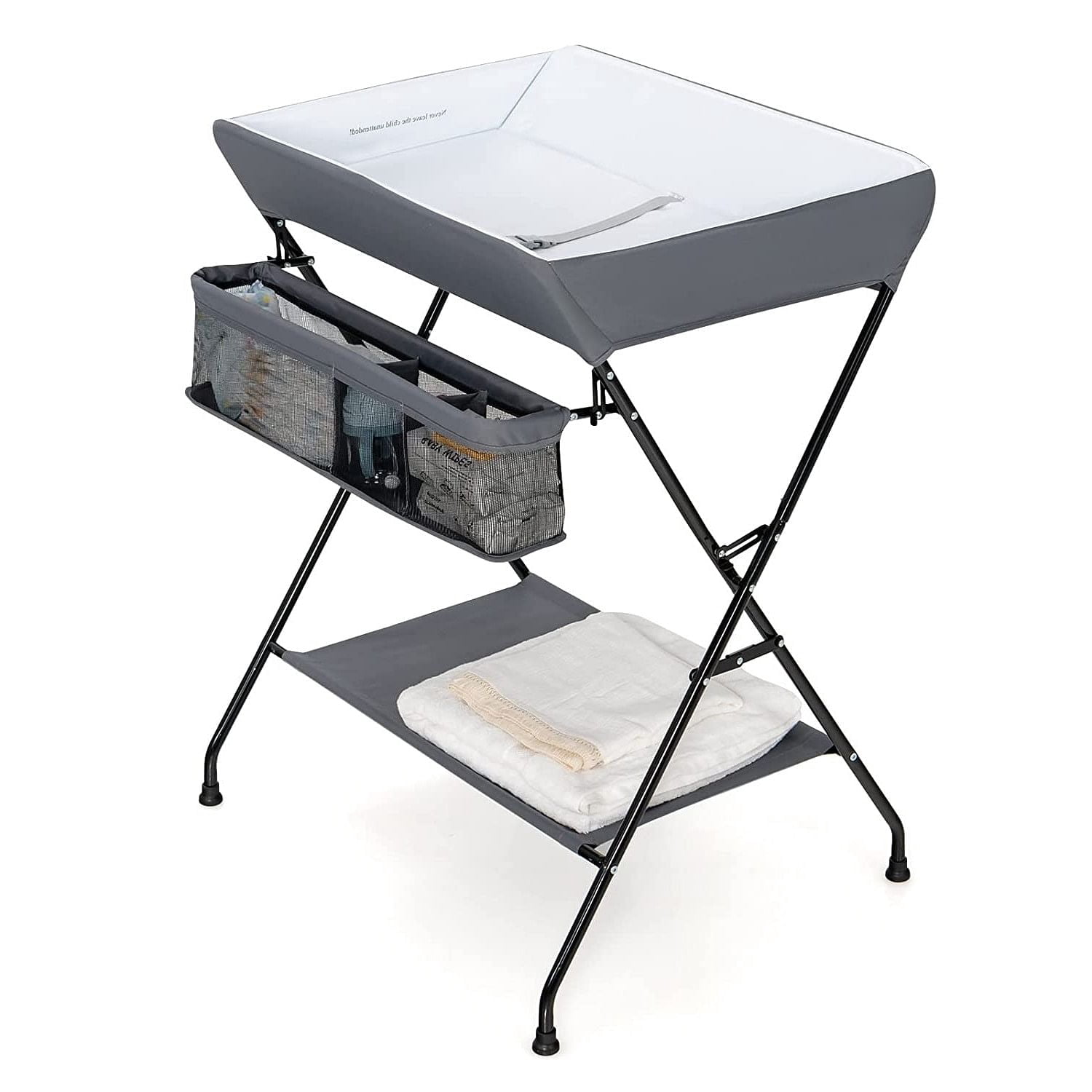 Grey Folding Wide Nursery Diaper Baby Changing Table - Walmart.com
