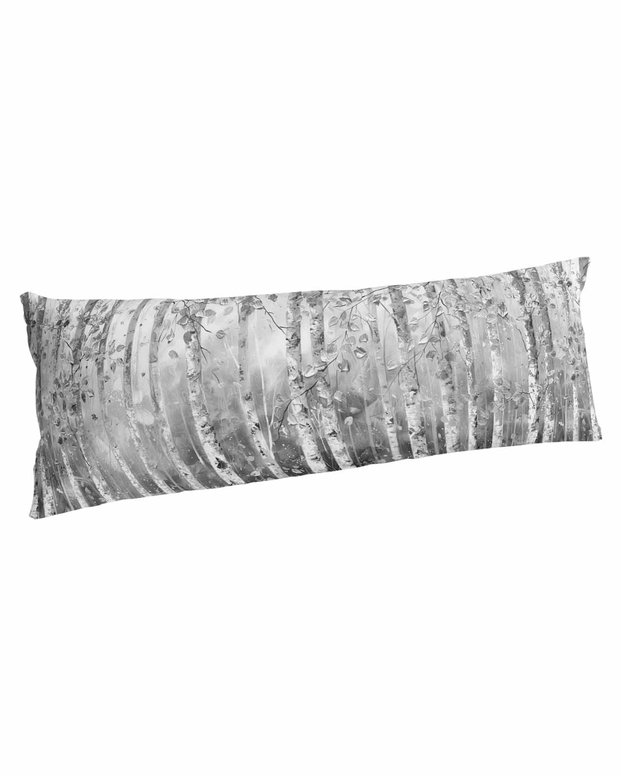 Grey Forest Body Pillow Covers, Modern Oil Painting Art Soft Bed Throw ...