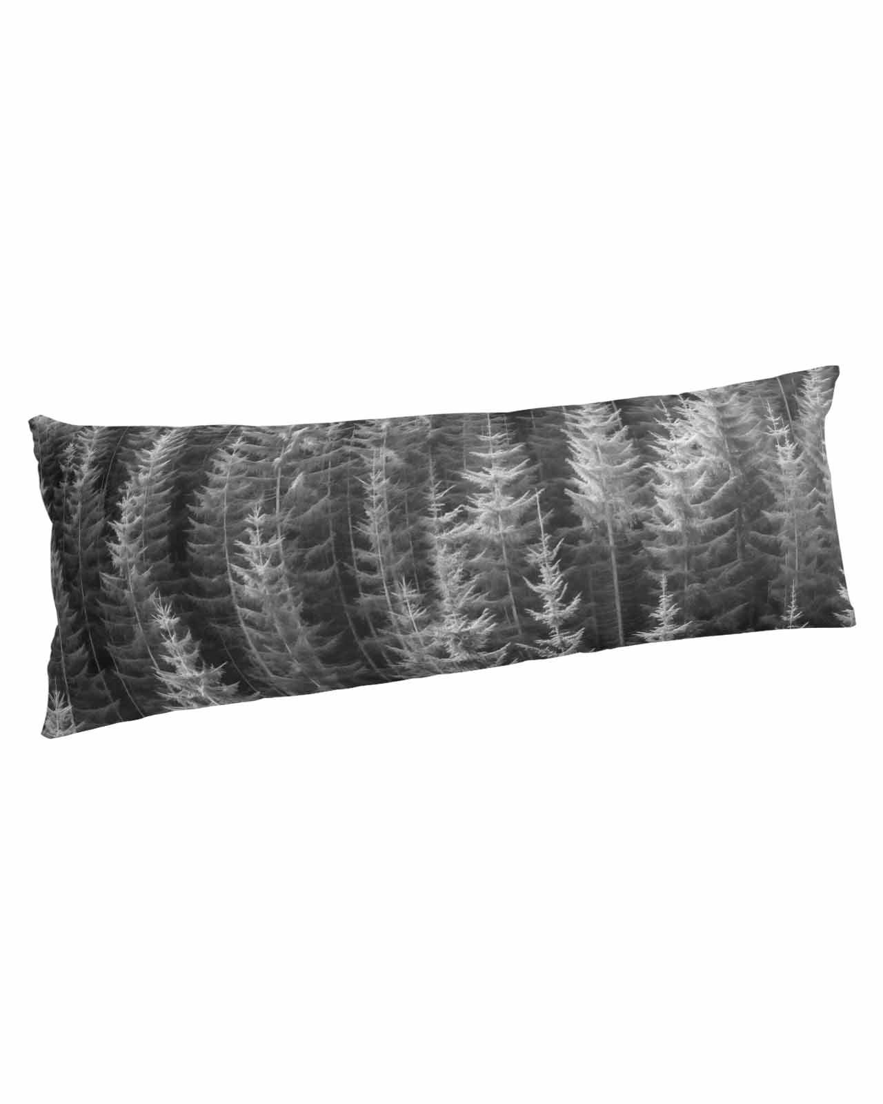 Grey Forest Body Pillow Covers, Pine Tree Summer Botanical Modern Art ...