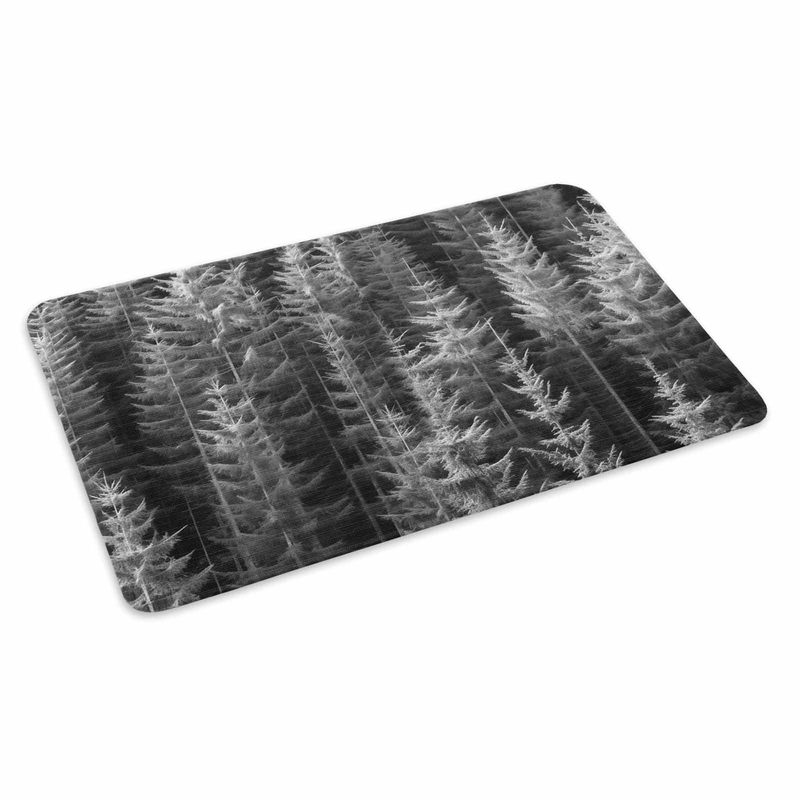 Grey Forest Doormat Outdoor Entrance 18"x30", Pine Tree Summer ...