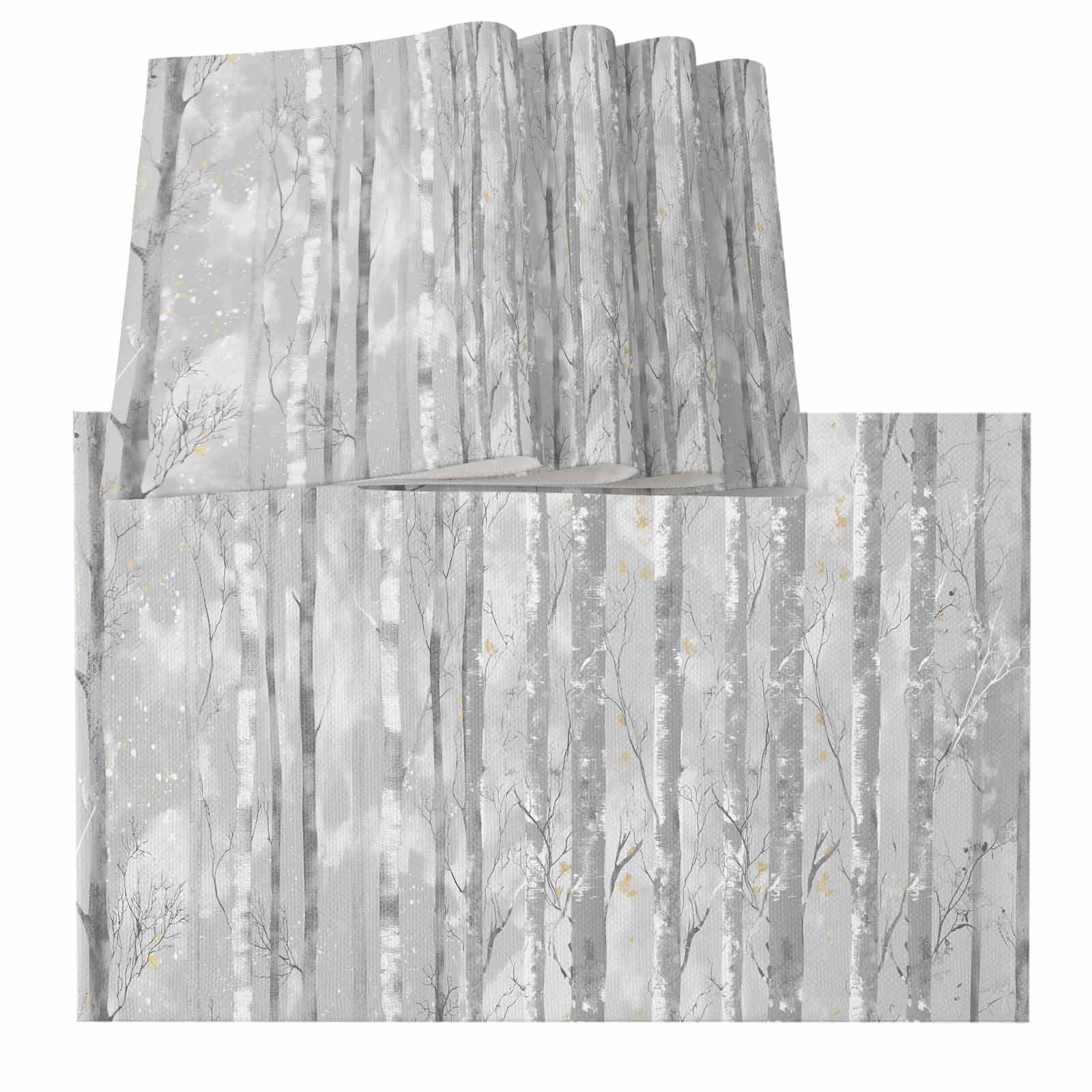 Grey Forest Placemats for Dinning Table Set of 6,Gray Tree Oil Painting ...