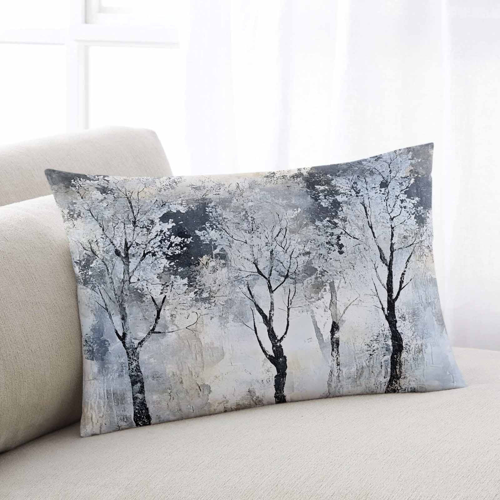 Grey Forest Queen Size Pillow Cover, Pillowcase Protectors with Zipper ...