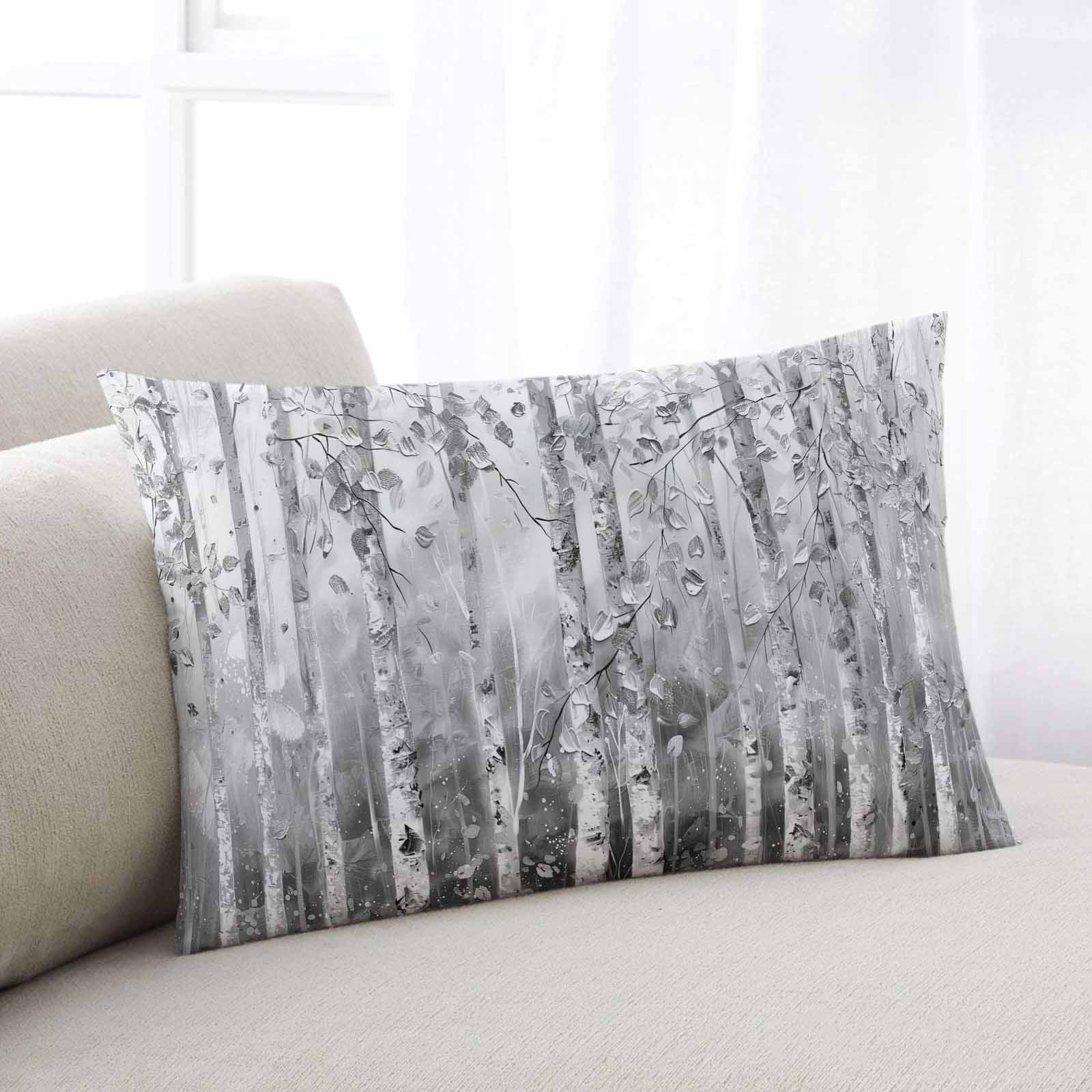 Grey Forest Throw Pillow Cover, Pillowcase Protectors with Zipper ...