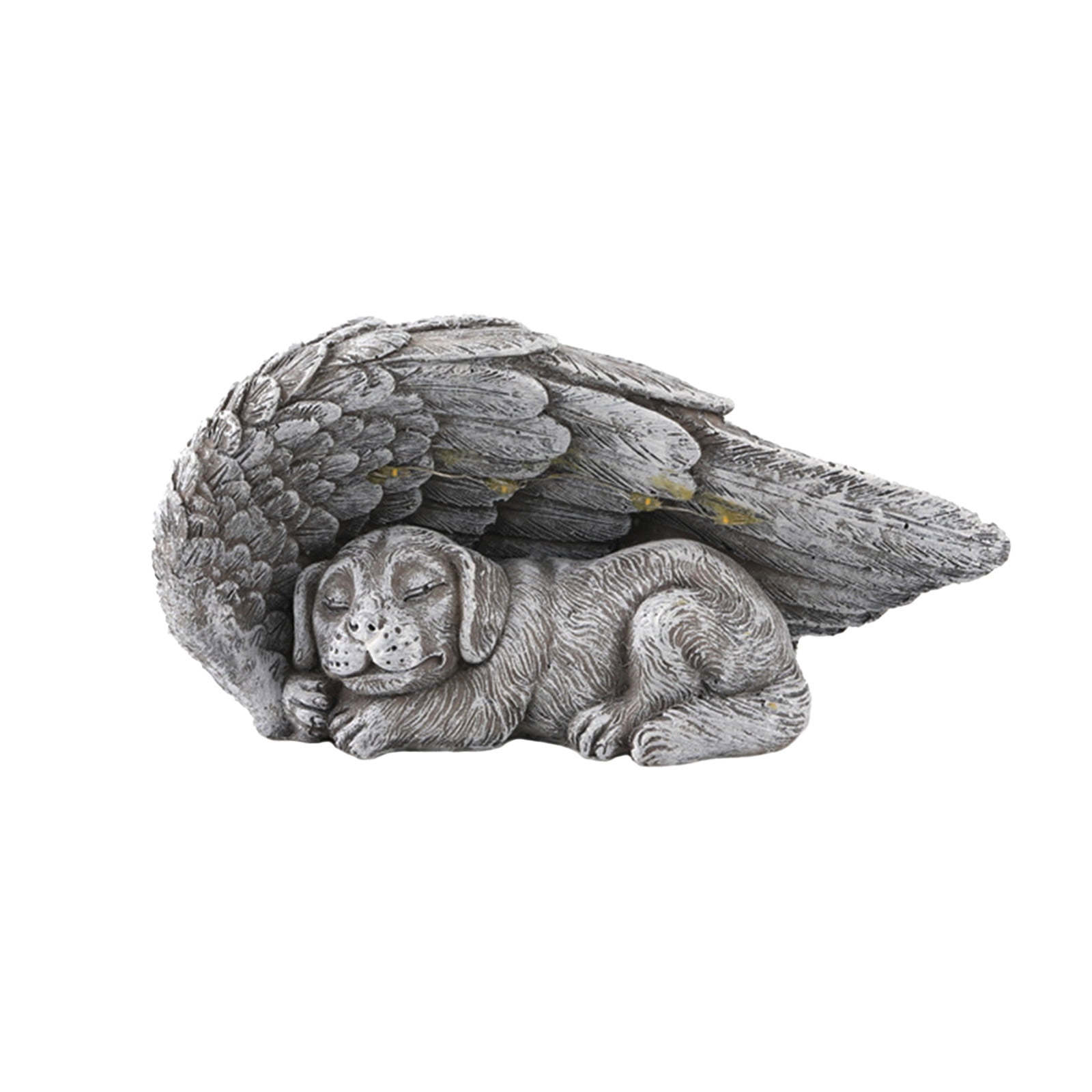 Grey Garden Statue Dogs Solar Powered Outdoor Decoration Resin Figurine ...
