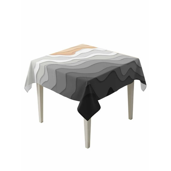Grey Geometric Beach Table Cloth, Ombre Waves Moire Abstract Art ...