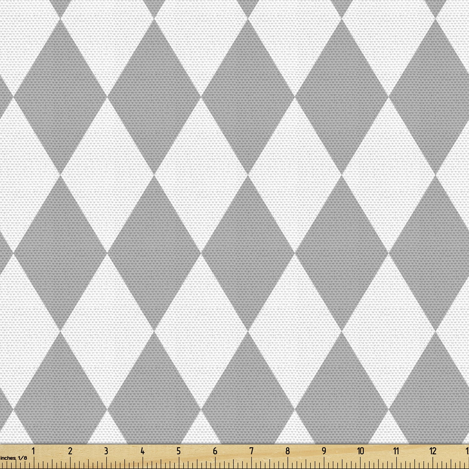 Grey Geometric Fabric by the Yard, Harlequin Style Pattern with ...