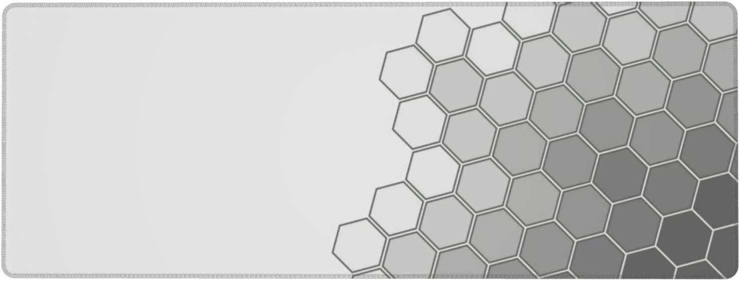 Grey Geometry Large Mouse Pads Rectangle Long Extended Big Stitched ...