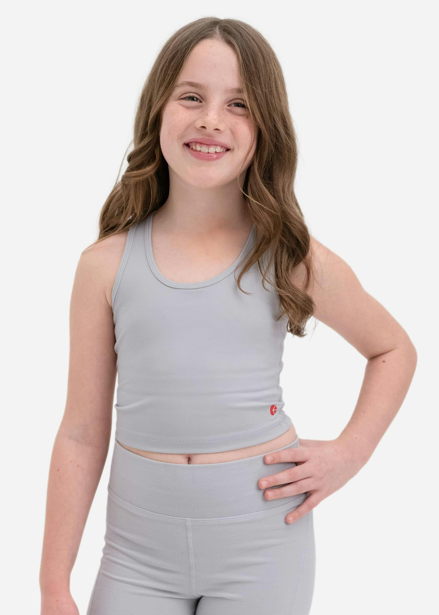 Grey - Steel | Girls Long Line Bra - Walmart.com