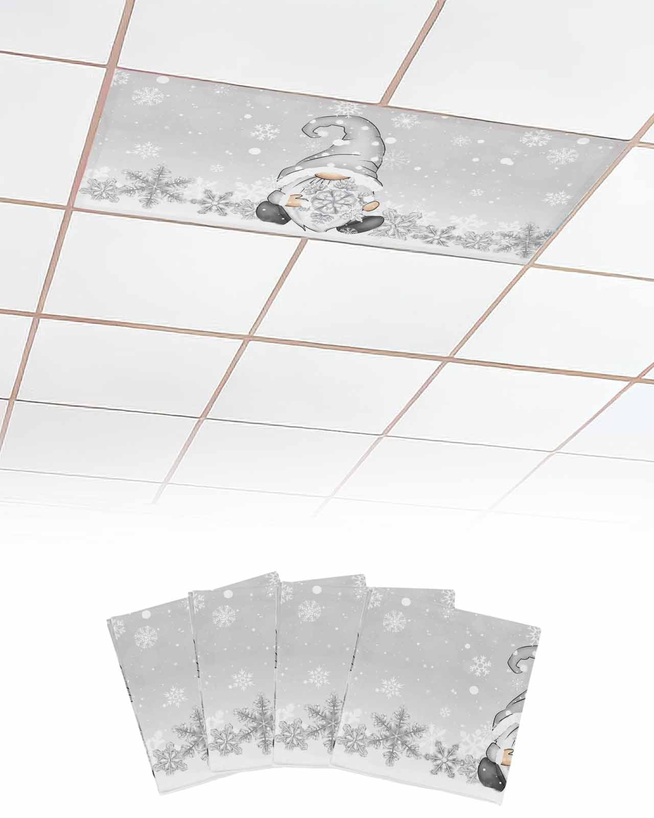 Grey Gnomes Christmas Fluorescent Light Covers for Ceiling Lights 4x2 ...