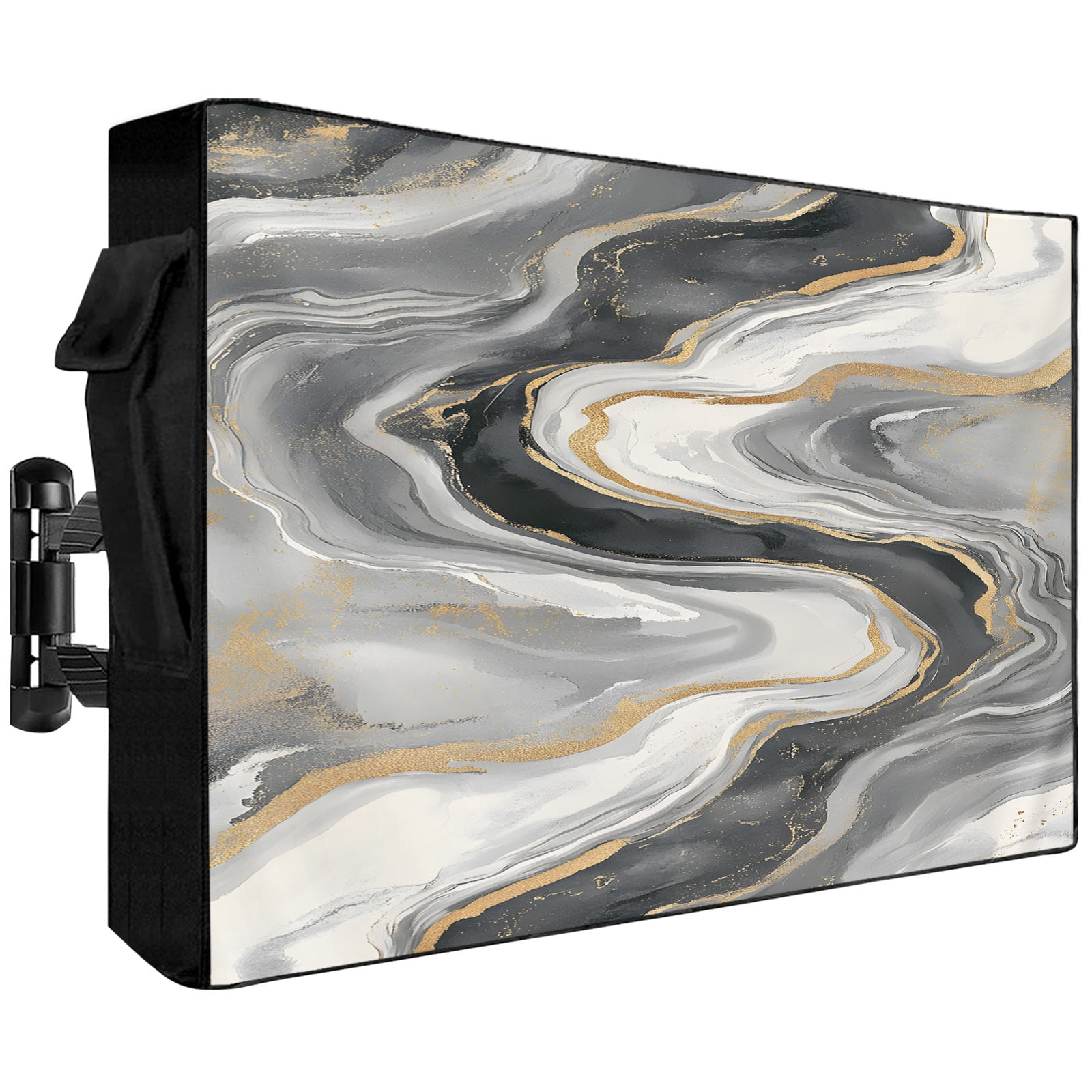 Grey and Gold Marble Outdoor TV Cover 48 to 50 inch Modern Abstract ...