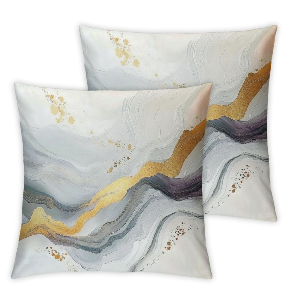 Grey Gold Marble Throw Pillow Covers Modern Abstract Marble Texture ...