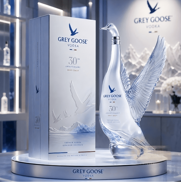 Grey Goose 30th Anniversary Snow Goose Shaped Glass Vod.ka -Bottle ...