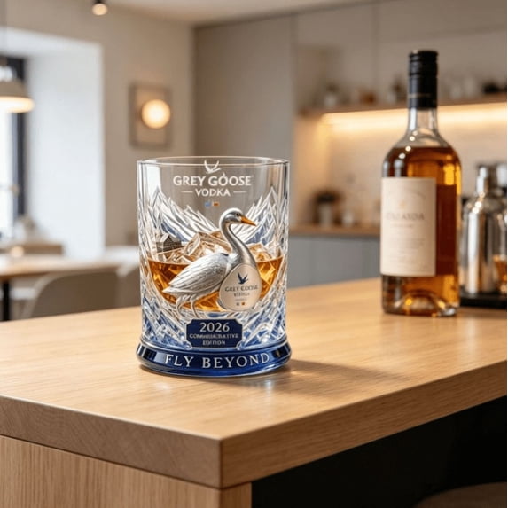 Grey Goose Frozen Flight Edition Whiskey Glass Cup, Unique Sculpted ...