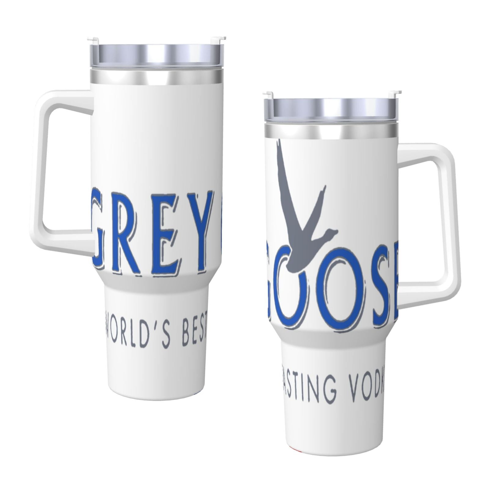 Grey Goose Logo 40 Oz Tumbler With Handle And Straw Double Wall ...