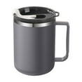 Grey Gray 430Ml Double Wall Insulated Steel Cup With Flip Open Lid Leak ...