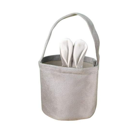 Grey Gray Foldable Easter Bunny Basket With Long Ears For Egg Hunt ...