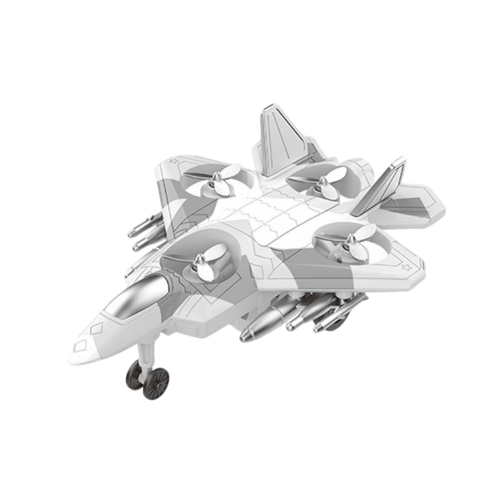 Grey Gray Inertia Fighter Jet Toy 360 Degree Rotating Sliding ...