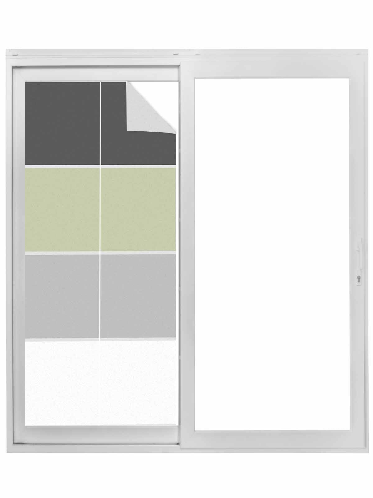 Grey Green Striped Window Privacy Film, Farmhouse Modern Static Cling ...