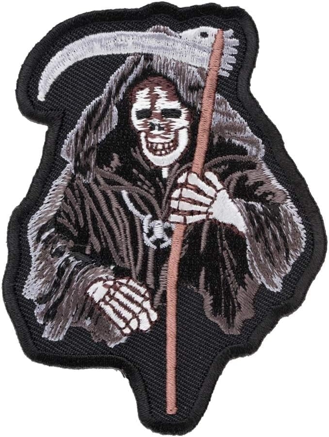 Grey Grim Reaper Skull Patch, Death Skull Patches - Walmart.com