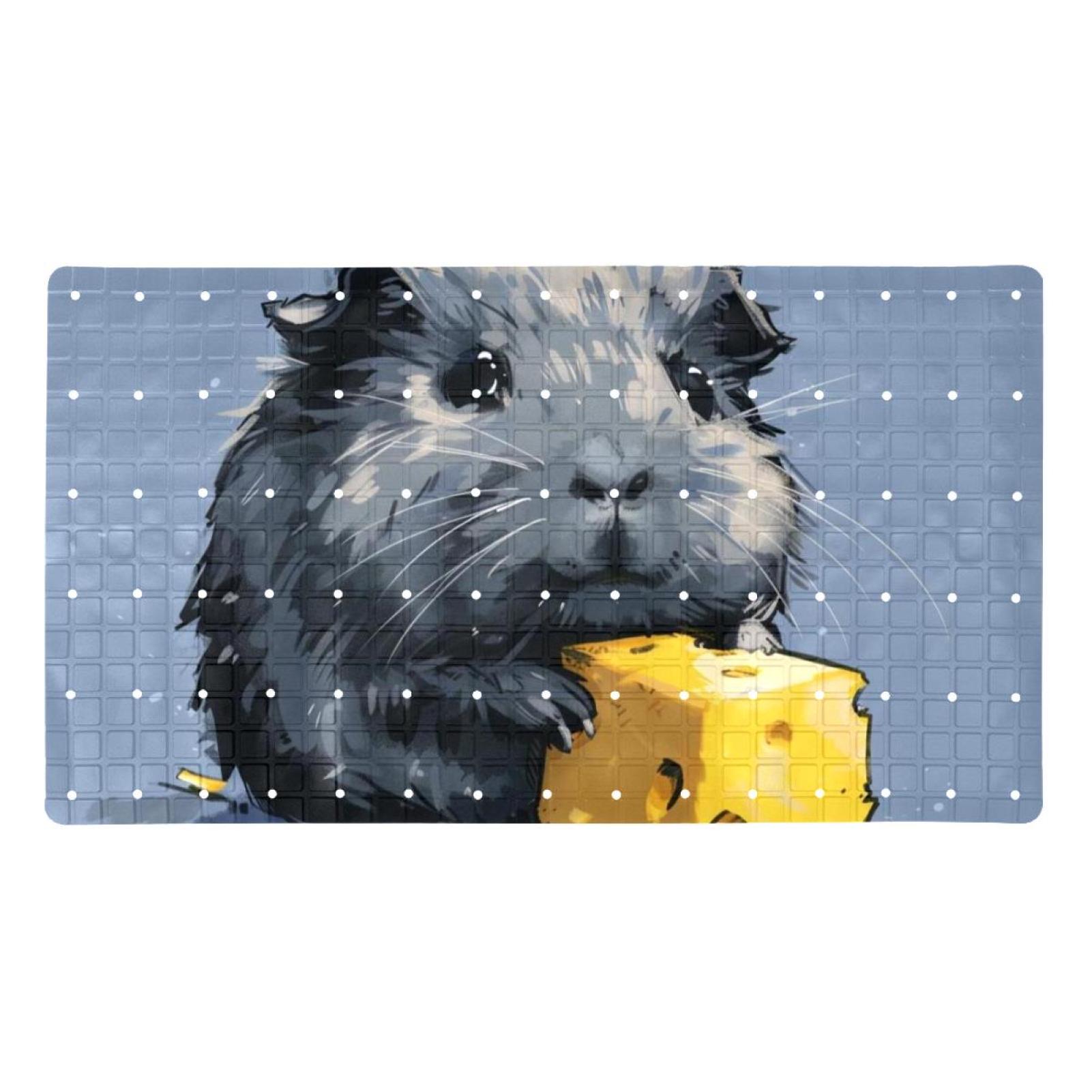 Grey Guinea Pig Cheese Bath Tub Shower Mat, 15.1x26.8 In Washable ...