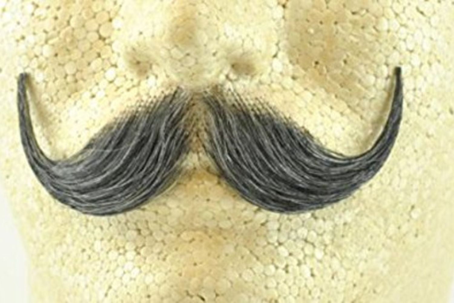 Grey Handlebar Moustache 100% Human Hair Handle Bar Costume Accessory ...