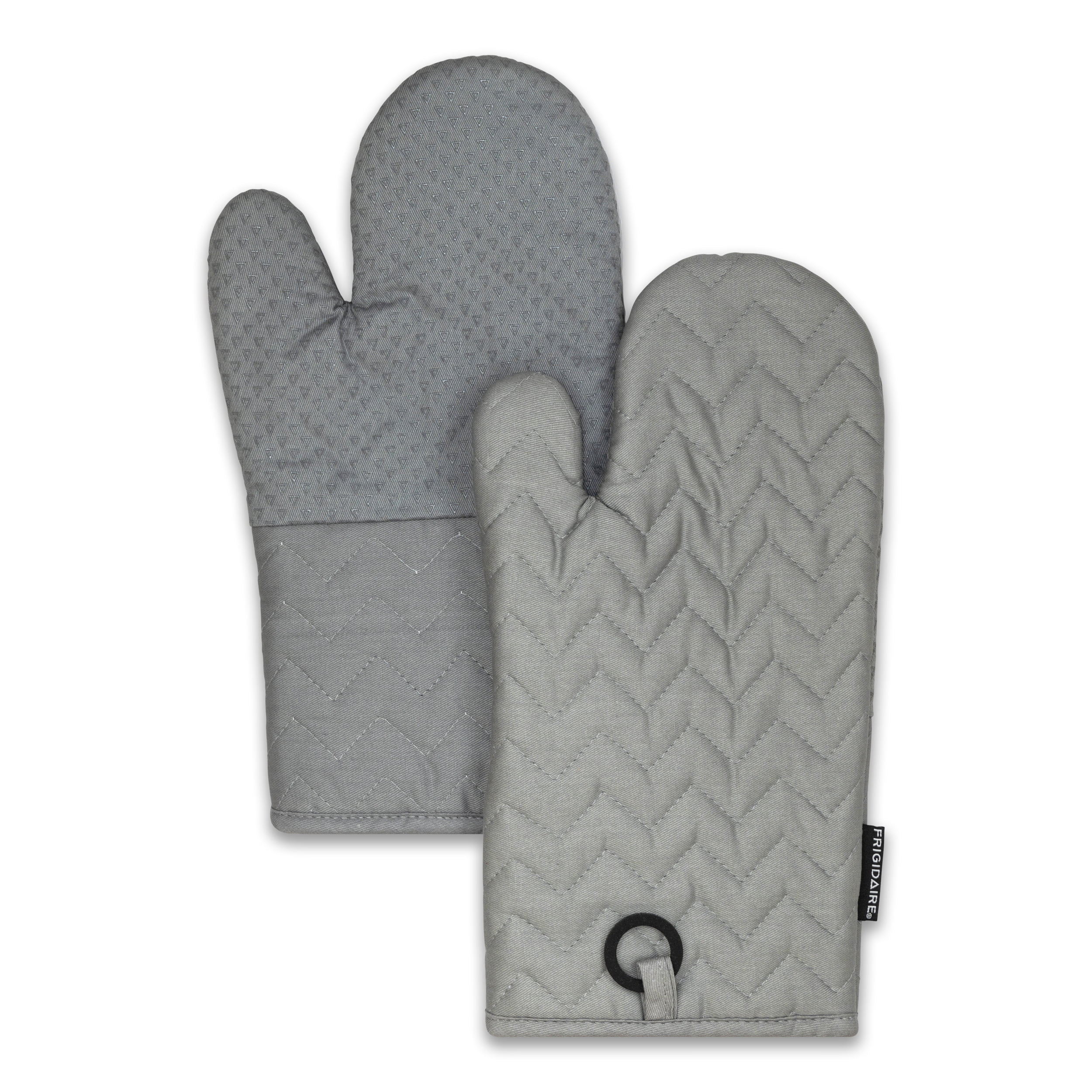Grey Heat Resistant Thick Soft Quilted Lining Kitchen Oven Glove Mitts ...