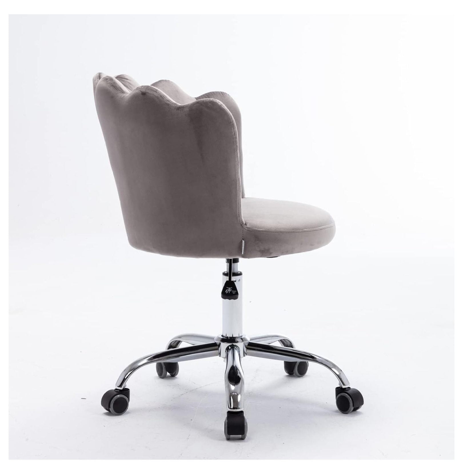 Grey Home Office Desk Chairs with Wheels,Velvet Vanity Chair with ...