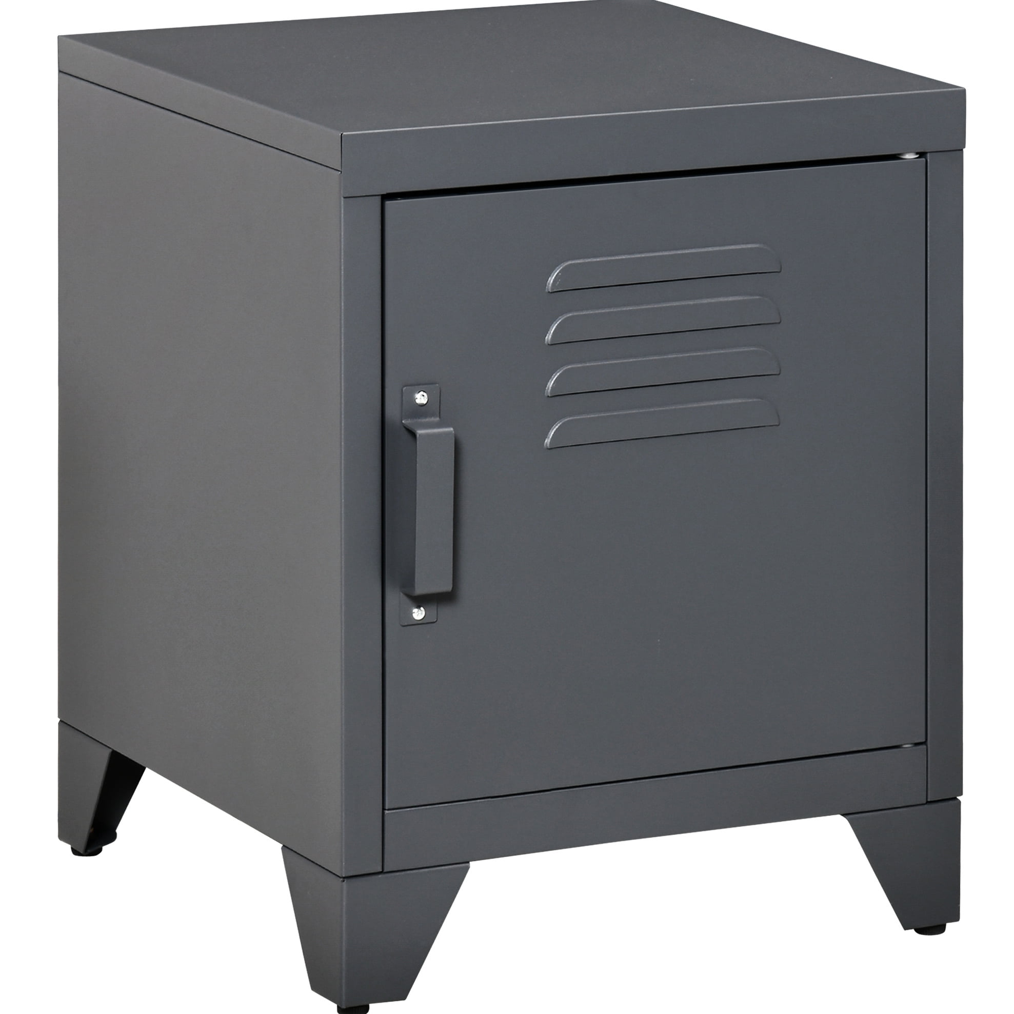 Grey Industrial Table, With Locker-style Door And Adjustable Shelf For ...