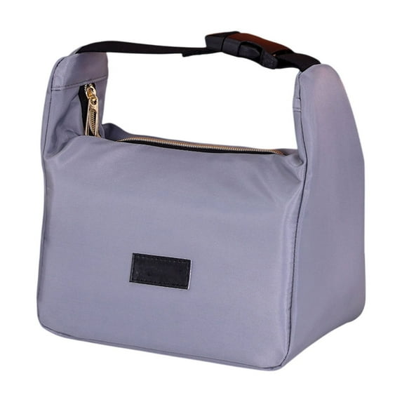 Grey Insulated Lunch Bag, Thermal Meal Box Bag, Food Cooler Bag With ...