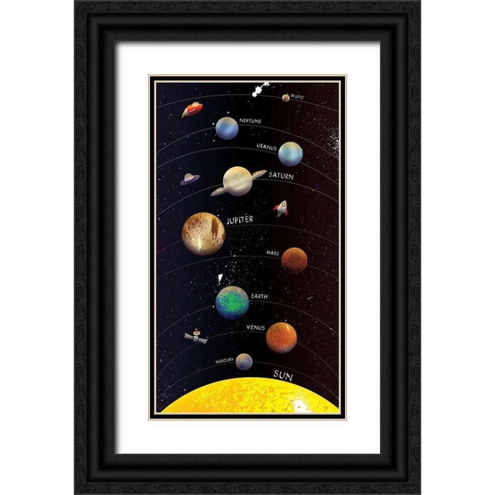 Grey, Jace 10x14 Black Ornate Wood Framed with Double Matting Museum ...