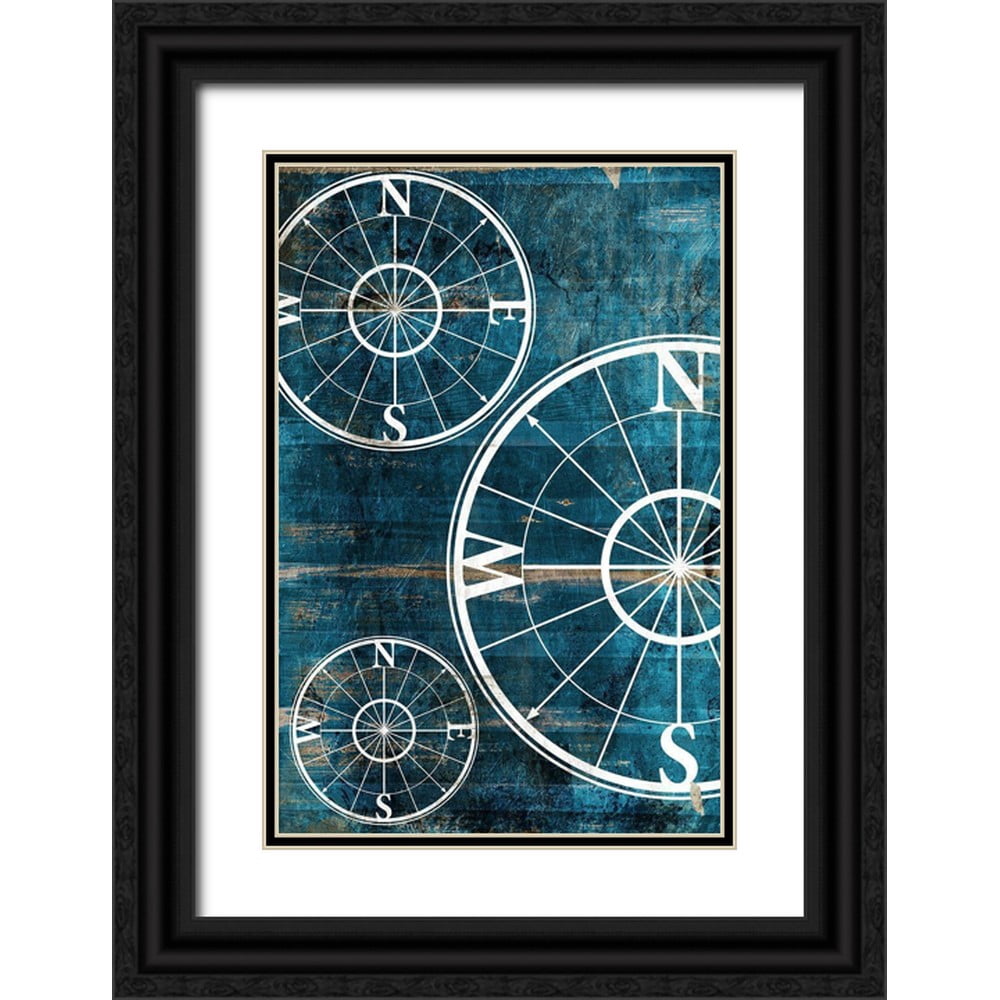 Grey, Jace 11x14 Black Ornate Wood Framed with Double Matting Museum ...