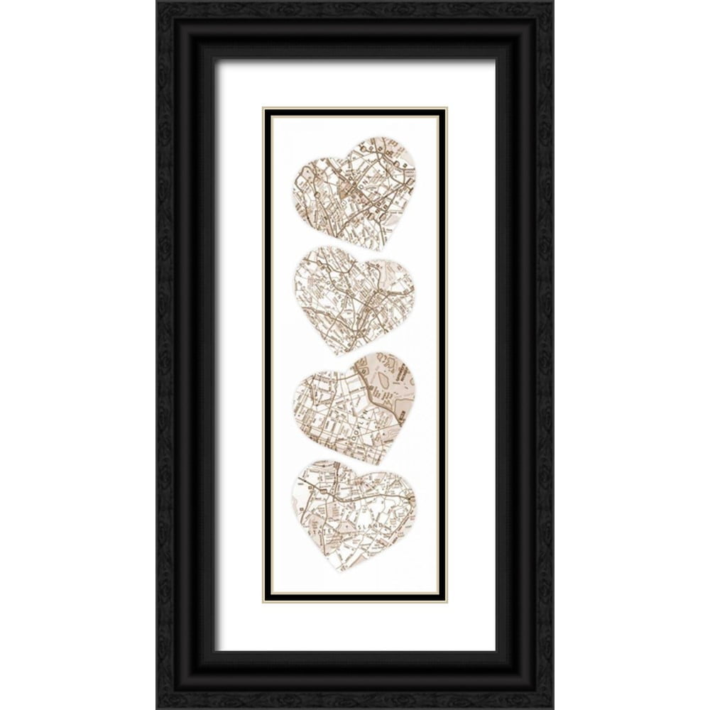 Grey, Jace 11x24 Black Ornate Wood Framed with Double Matting Museum ...