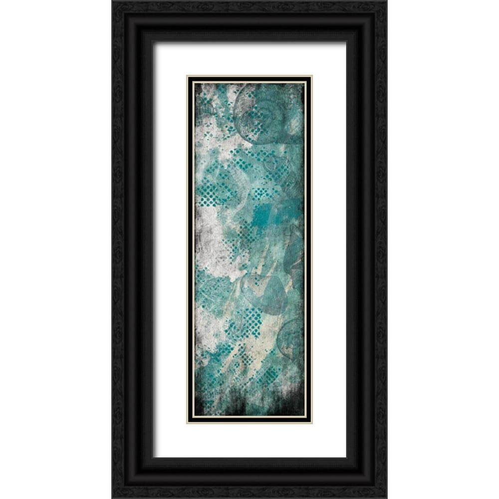 Grey, Jace 11x24 Black Ornate Wood Framed with Double Matting Museum ...