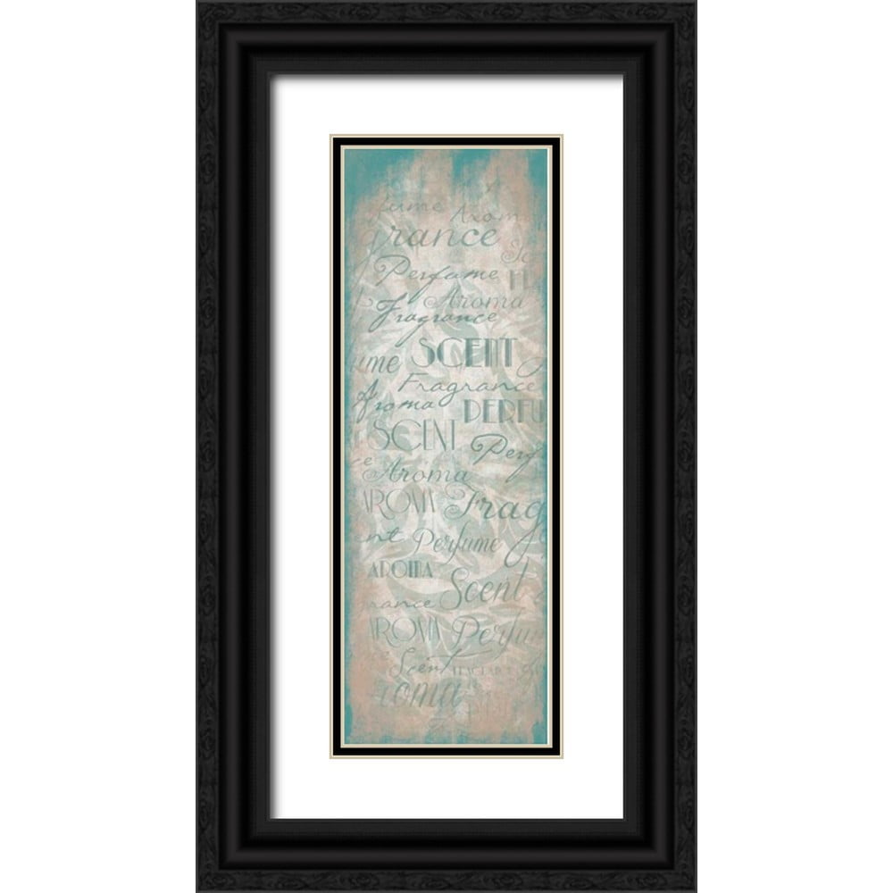 Grey, Jace 11x24 Black Ornate Wood Framed with Double Matting Museum ...
