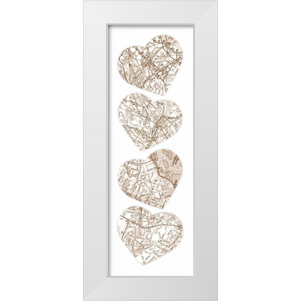 Grey, Jace 11x24 White Modern Wood Framed Museum Art Print Titled - Map ...