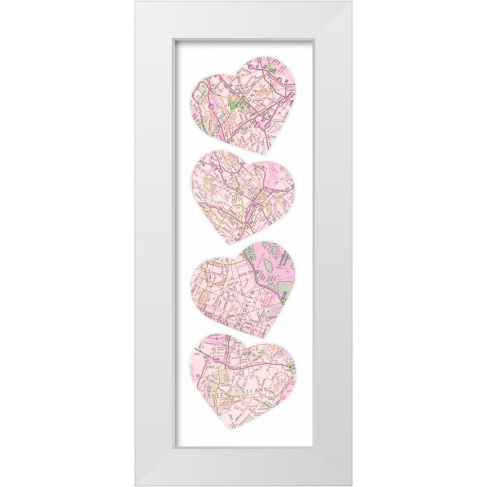 Grey, Jace 11x24 White Modern Wood Framed Museum Art Print Titled - Map ...