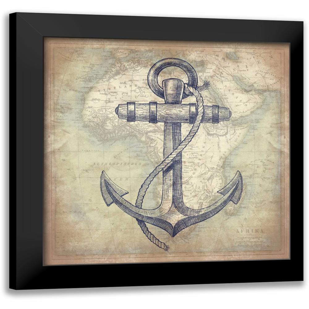 Grey, Jace 12x12 Black Modern Framed Museum Art Print Titled - Coastal Map Mate - Walmart.com