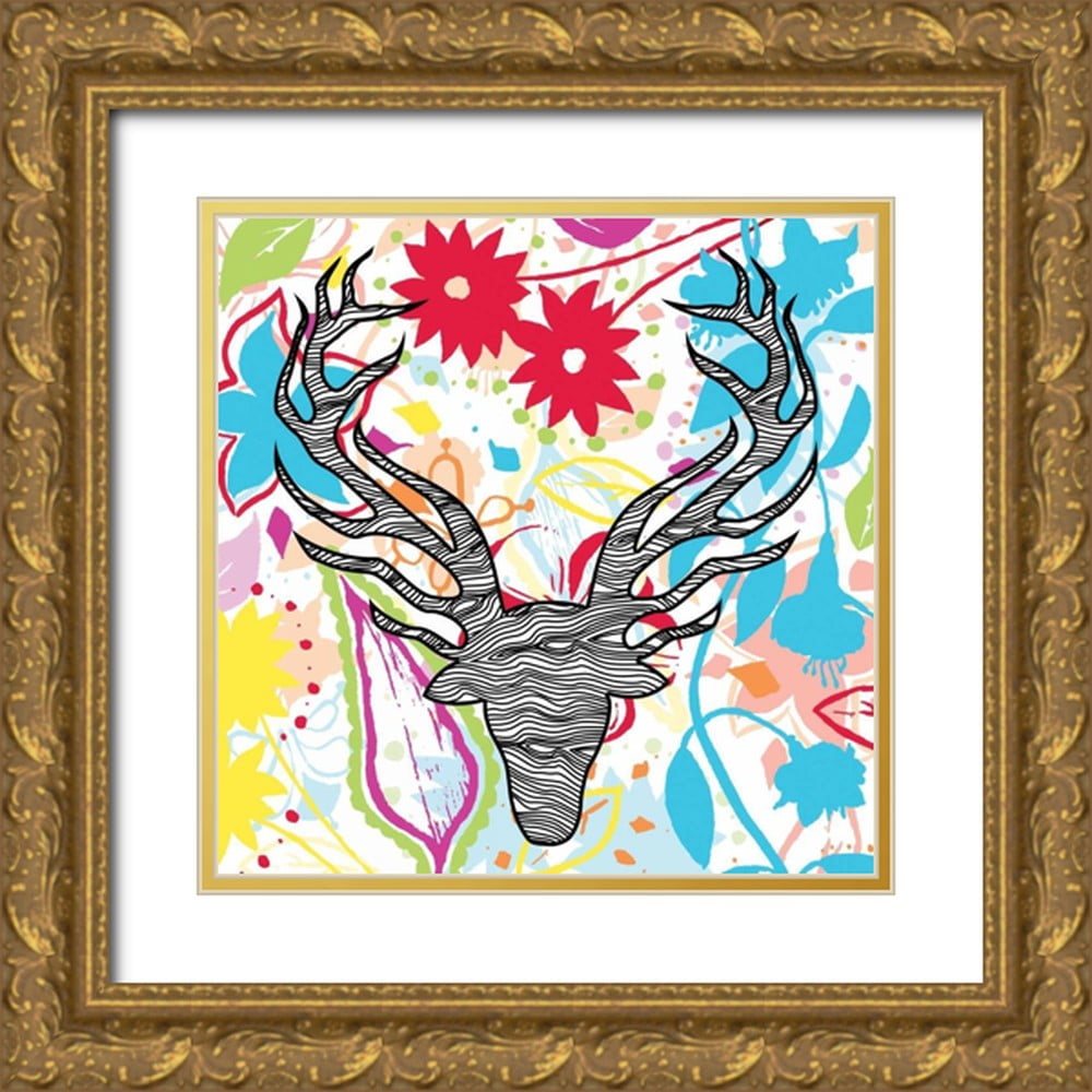 Grey, Jace 12x12 Gold Ornate Wood Framed with Double Matting Museum Art ...
