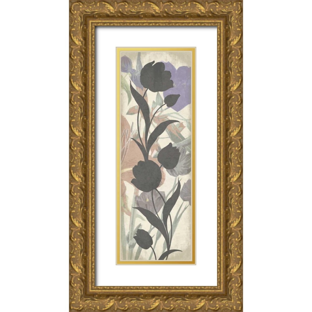 Grey, Jace 13x32 Gold Ornate Wood Framed with Double Matting Museum Art ...