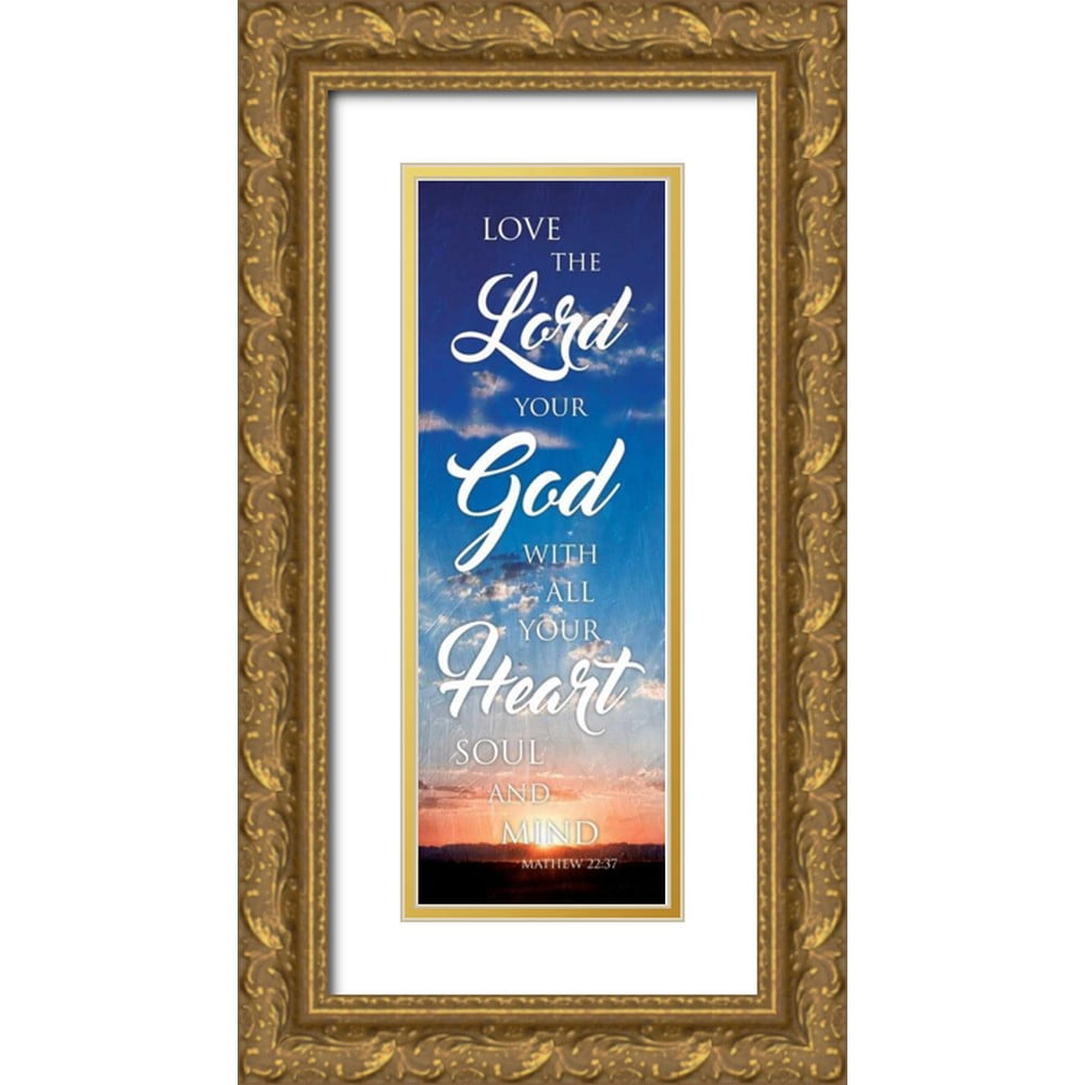 Grey, Jace 14x32 Gold Ornate Wood Framed with Double Matting Museum Art ...