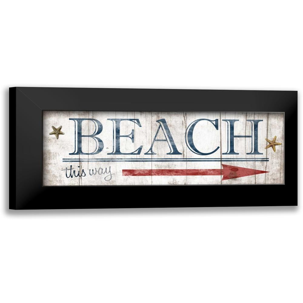 Grey, Jace 14x7 Black Modern Framed Museum Art Print Titled - Beach ...