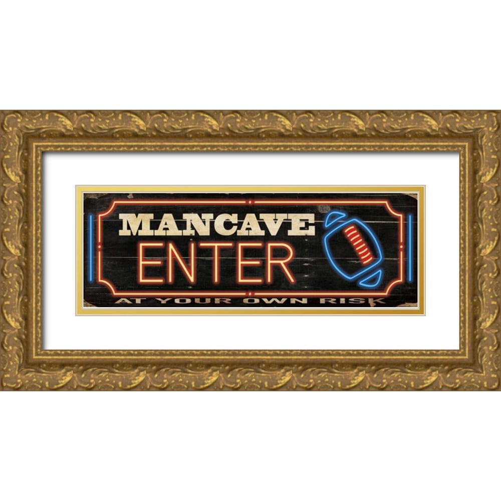 Grey, Jace 14x7 Gold Ornate Wood Framed with Double Matting Museum Art ...