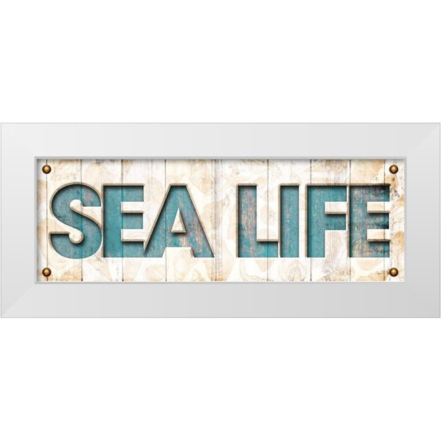 Grey, Jace 14x7 White Modern Wood Framed Museum Art Print Titled - Sea ...