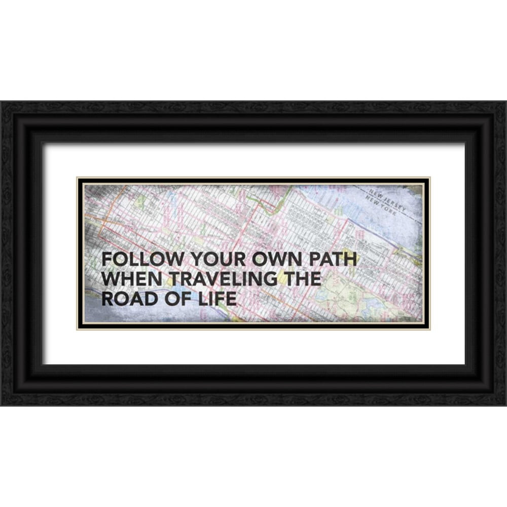 Grey, Jace 14x8 Black Ornate Wood Framed with Double Matting Museum Art ...